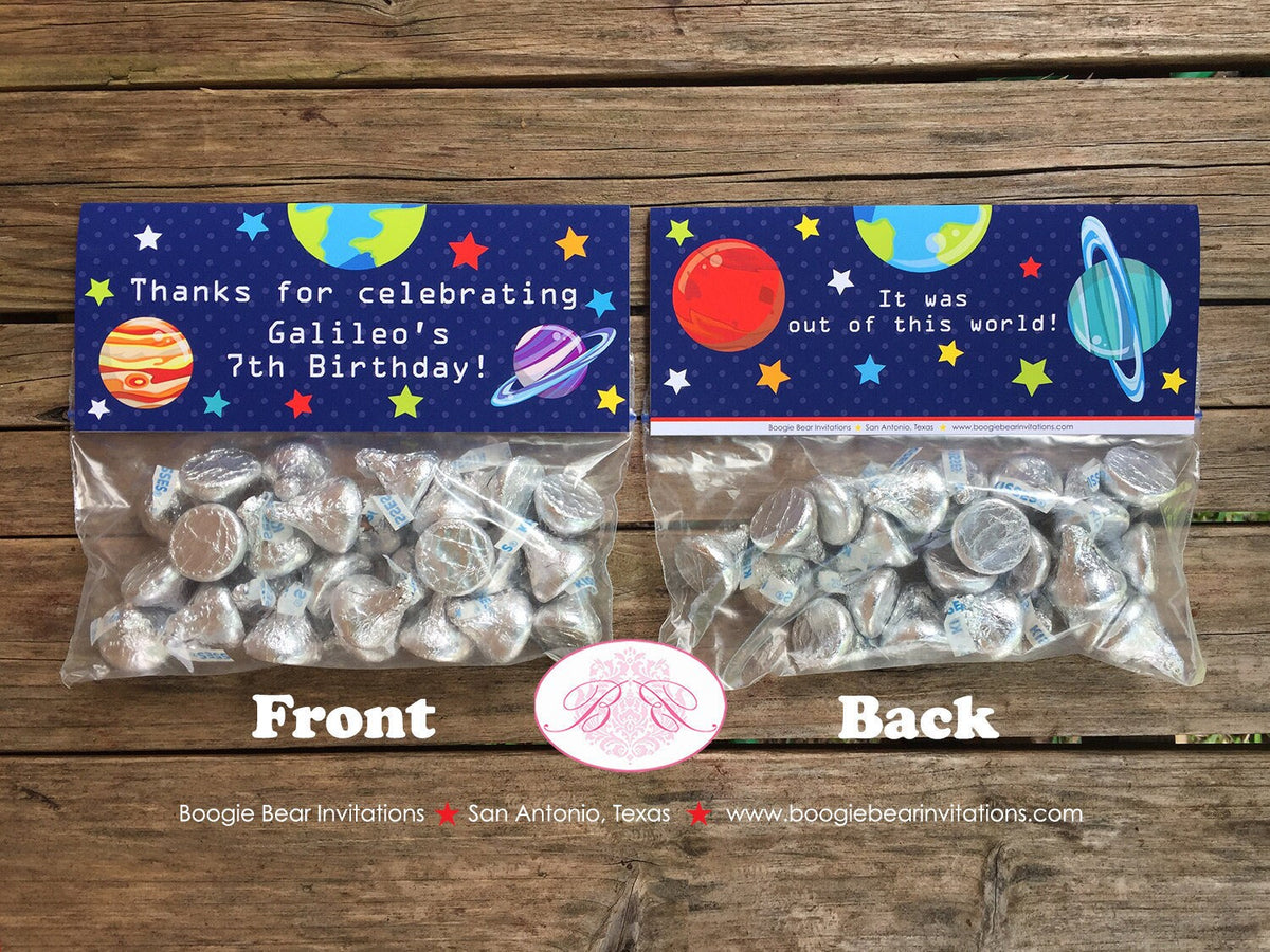 Outer Space Birthday Party Treat Bag Toppers Folded Favor Planets Sola ...