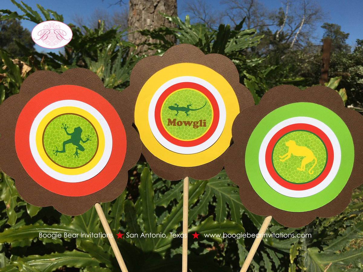 Rainforest Birthday Centerpiece Set Party Rain Forest Girl Boy Reptile ...