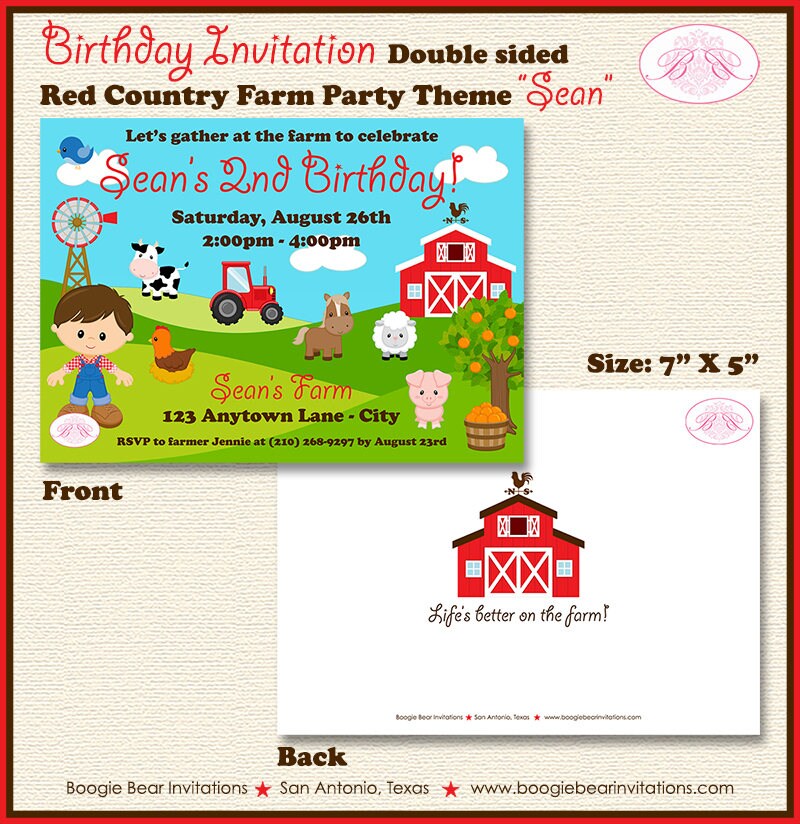 Farm Boy Birthday Party Invitation