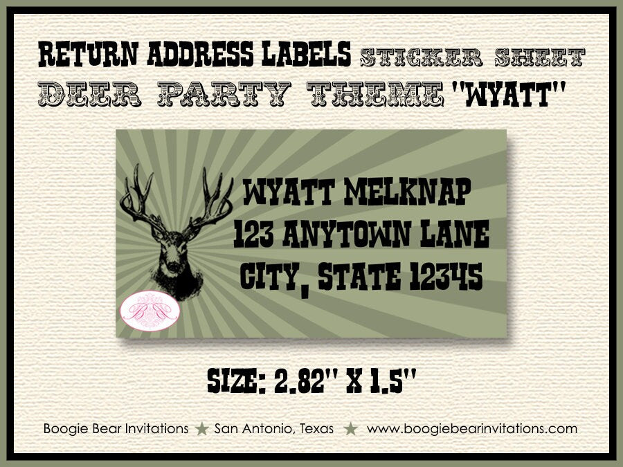 Deer Hunting Birthday Party Invitation Buck Elk Hunting Trip Bust Head ...