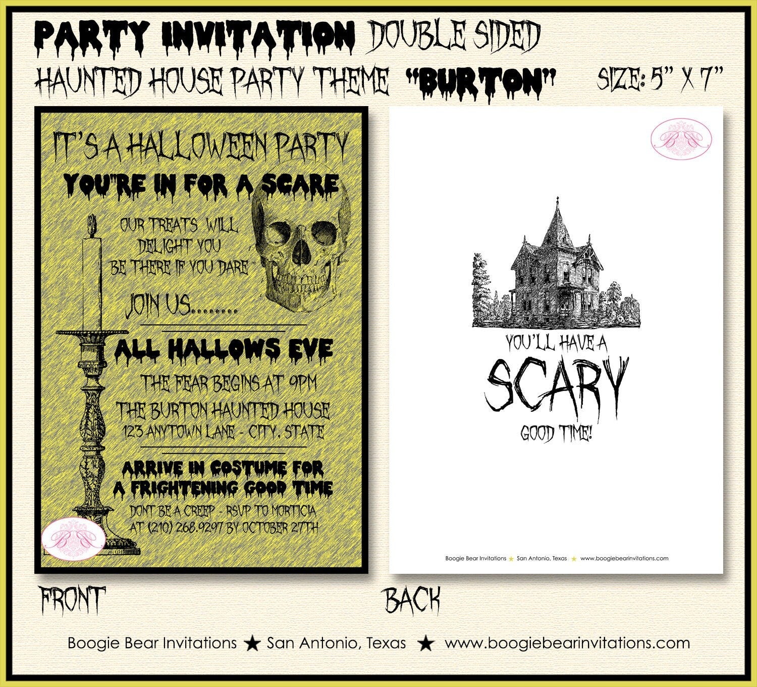 Scary Halloween Party Invitations Printable