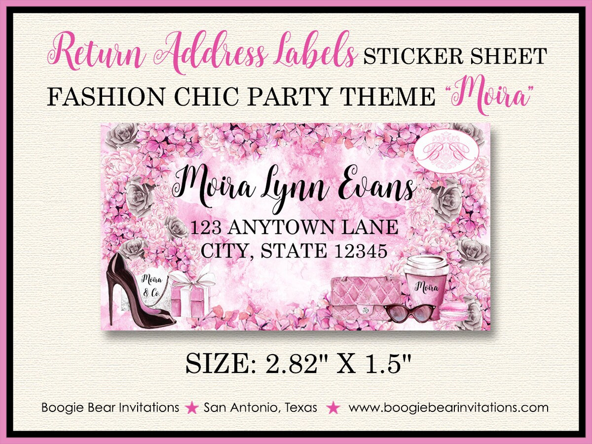 Fashion Chic Birthday Party Invitation Pink Boogie Bear Invitations Mo