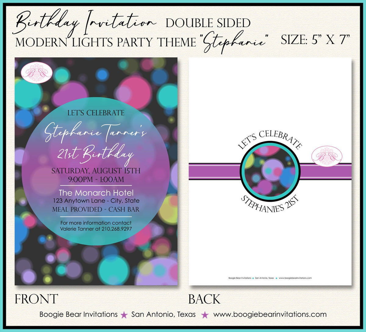 Retro Dance Birthday Party Invitation Lights Ombre Girl Disco Ball Glo ...