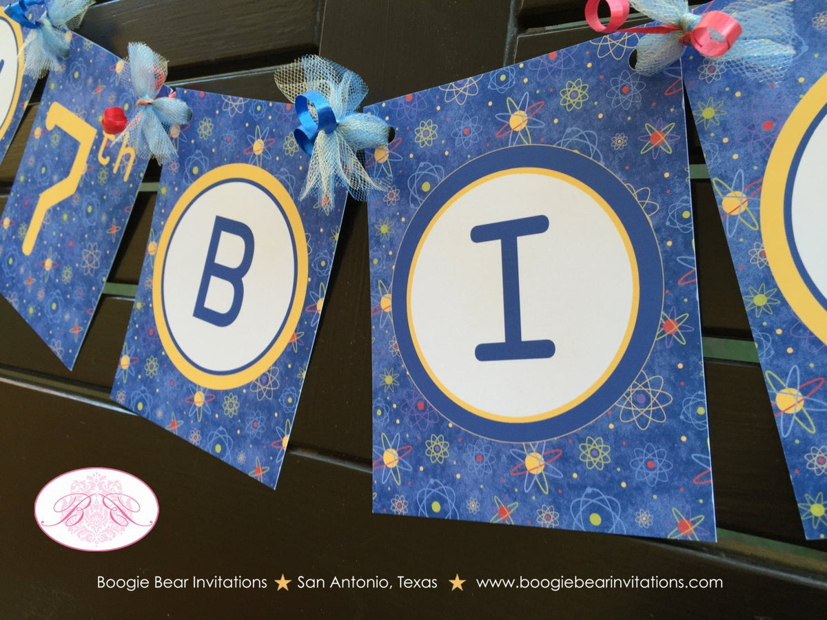 Outer Space Happy Birthday Party Banner Galaxy Girl Boy Rocket Orbit S ...